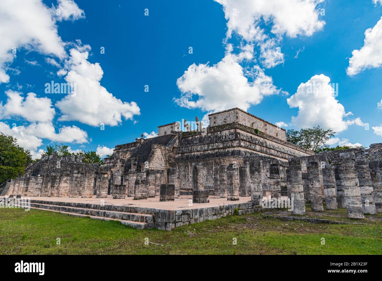 View of the ancient ruins and building of Chichen Itza in Yucatan ...