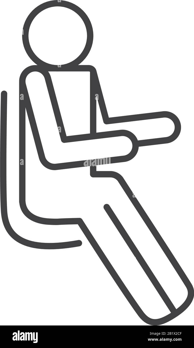 Avatar seated line style icon design of Person profile social ...