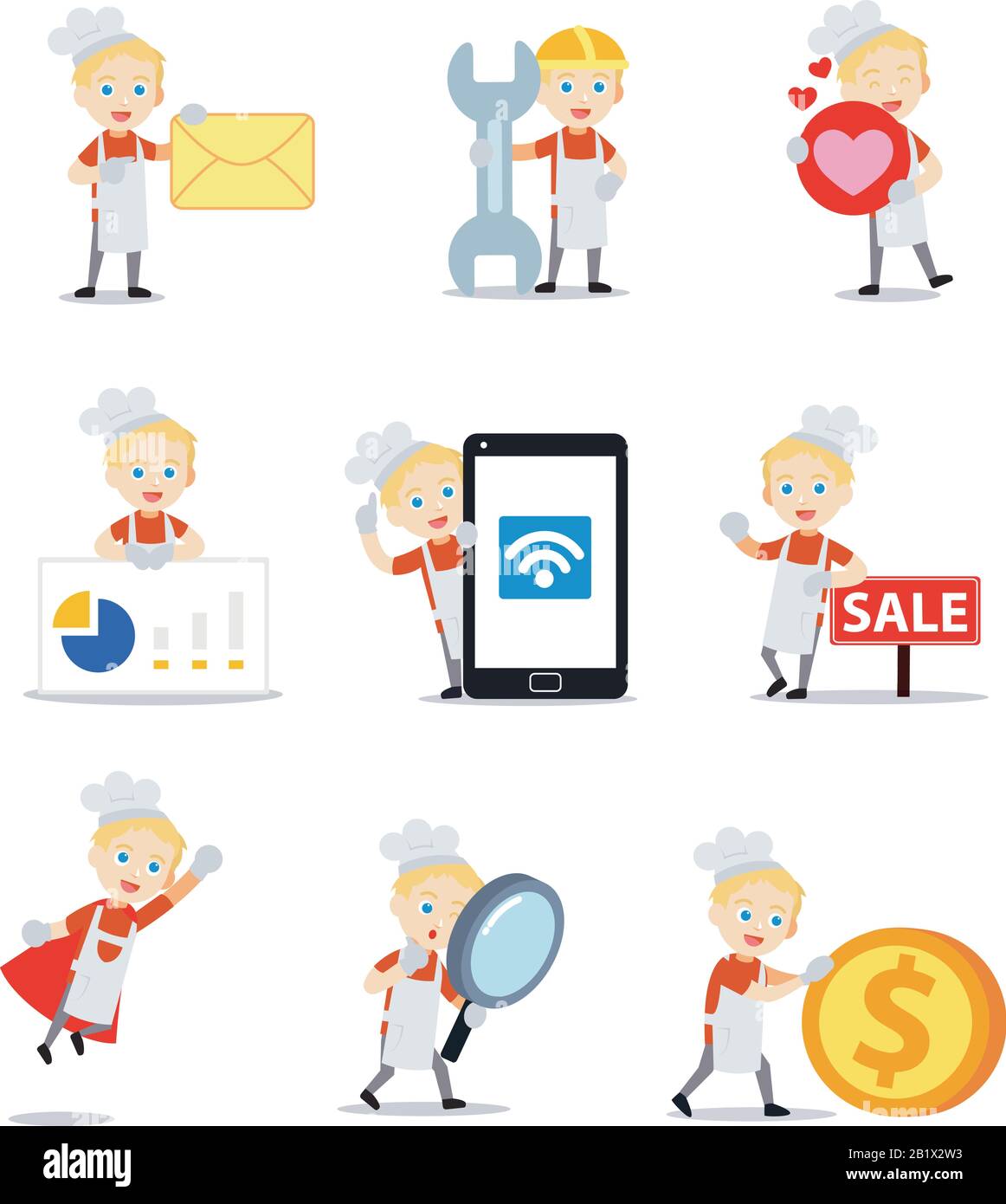 Cartoon baker man Cut Out Stock Images & Pictures - Alamy