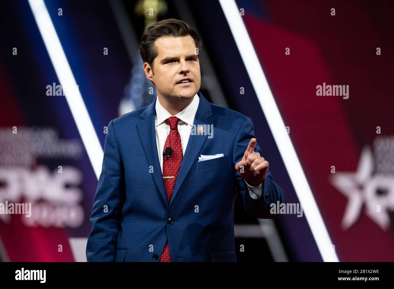 U.S. Representative Matt Gaetz (R-FL) speaks during the Conservative ...