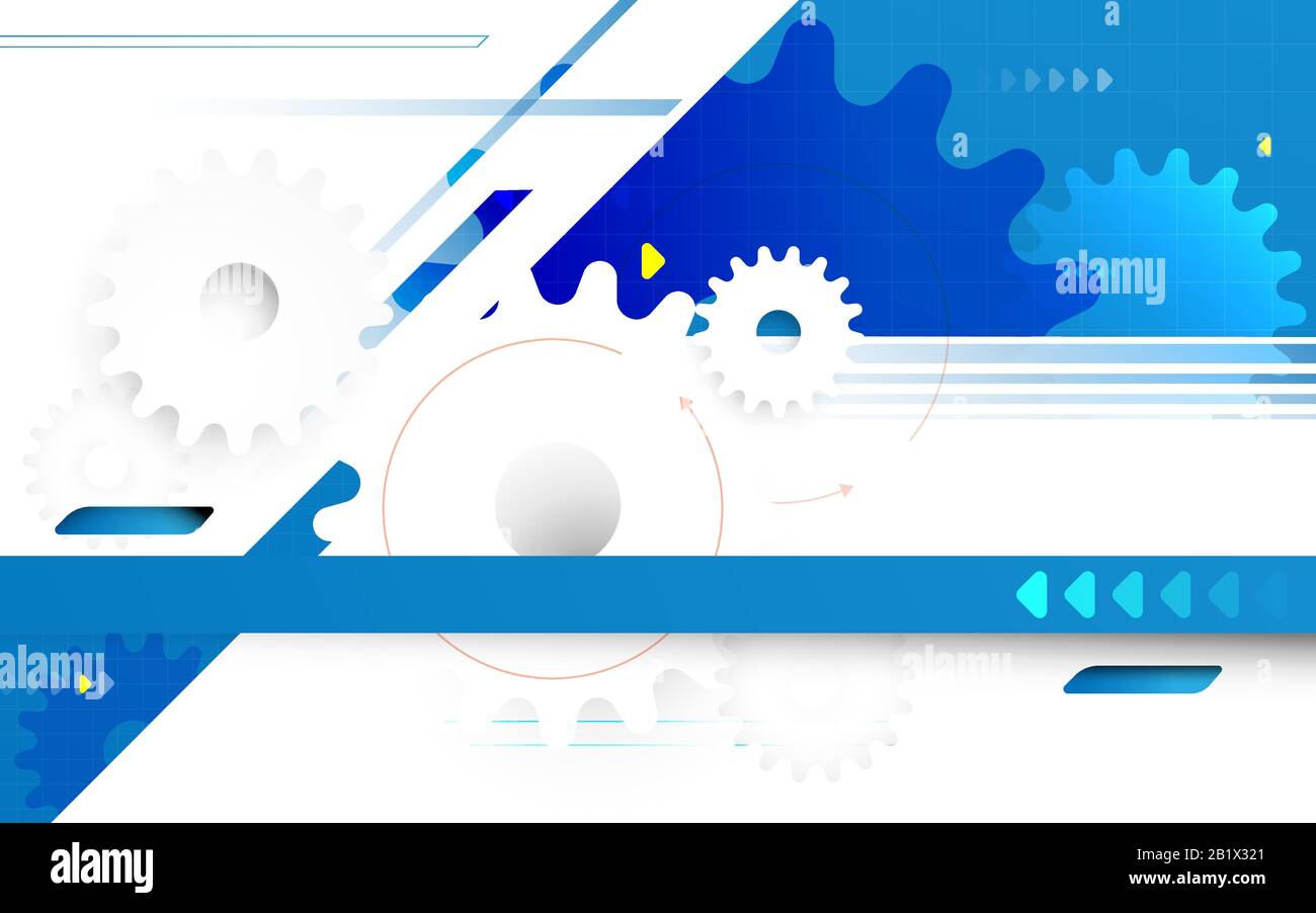 Abstract geometric and gear wheel with technology hi-tech futuristic ...