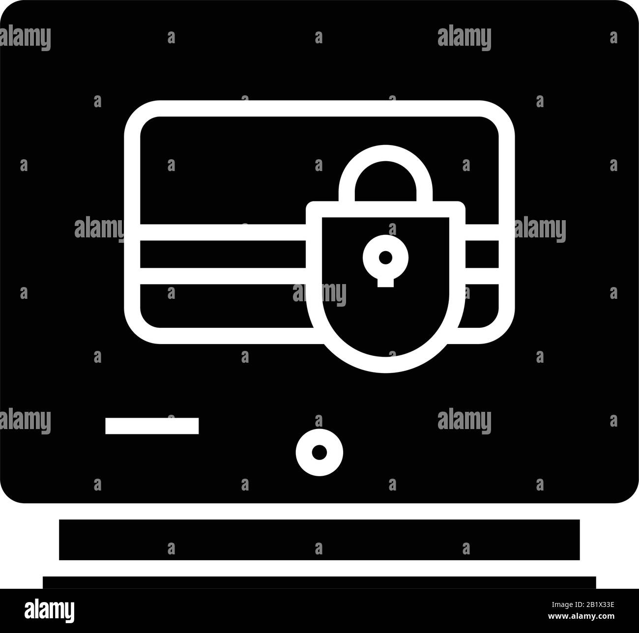 Data protection black icon, concept illustration, vector flat symbol ...