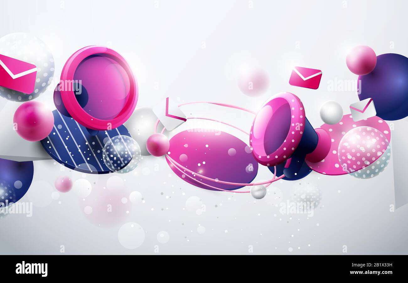 Abstract geometric 3D effect compositions with Marketing, Digital ...