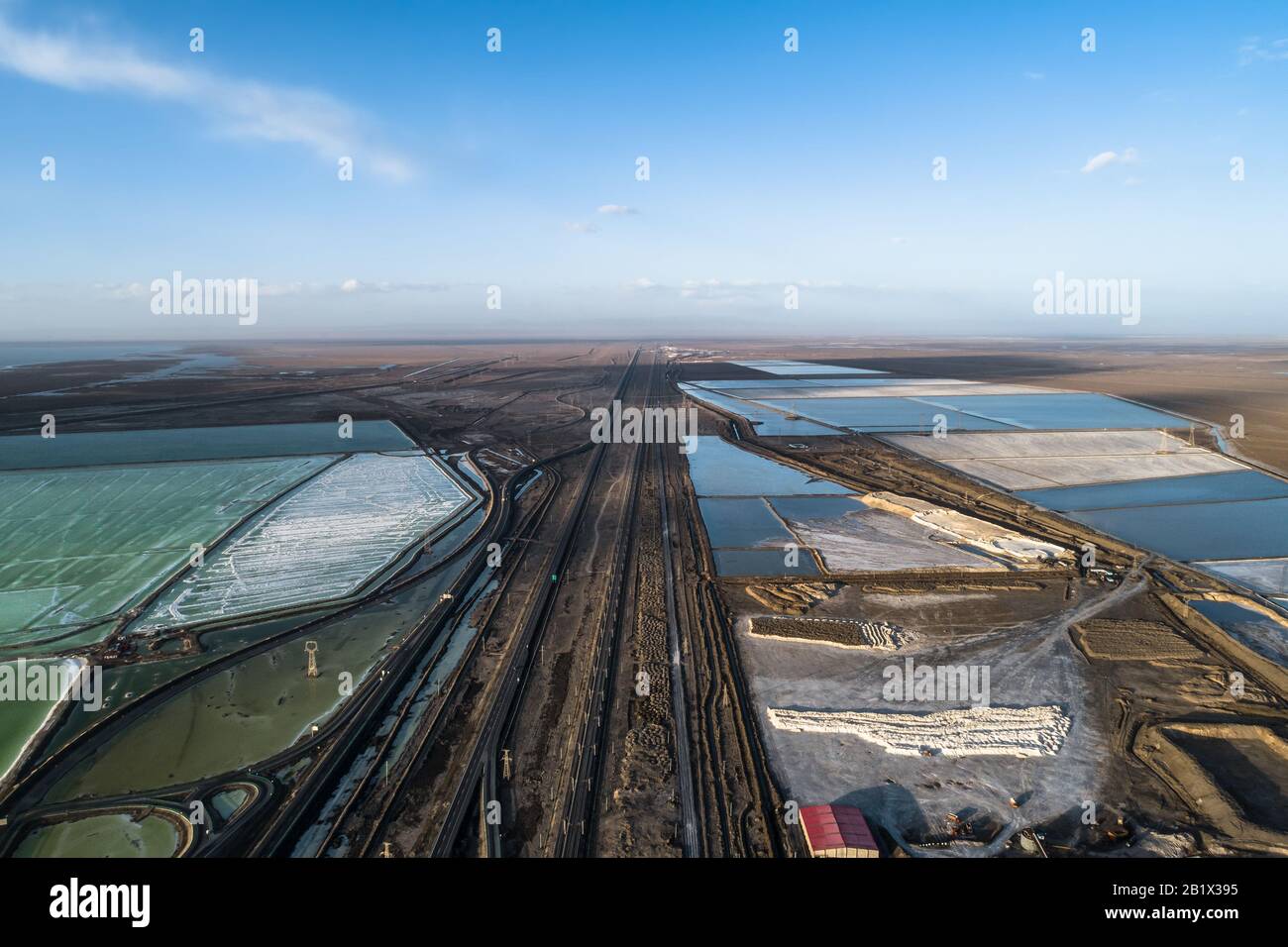 aerial view of the salt flats, Qinghai, China Stock Photo - Alamy