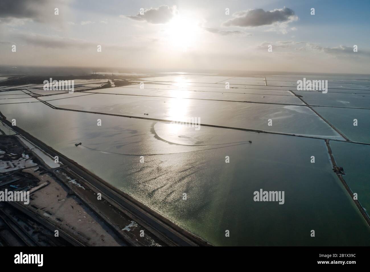 aerial view of the salt flats, Qinghai, China Stock Photo - Alamy