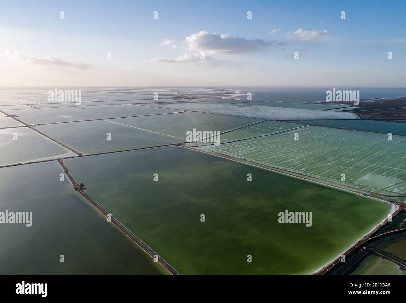 aerial view of the salt flats, Qinghai, China Stock Photo - Alamy
