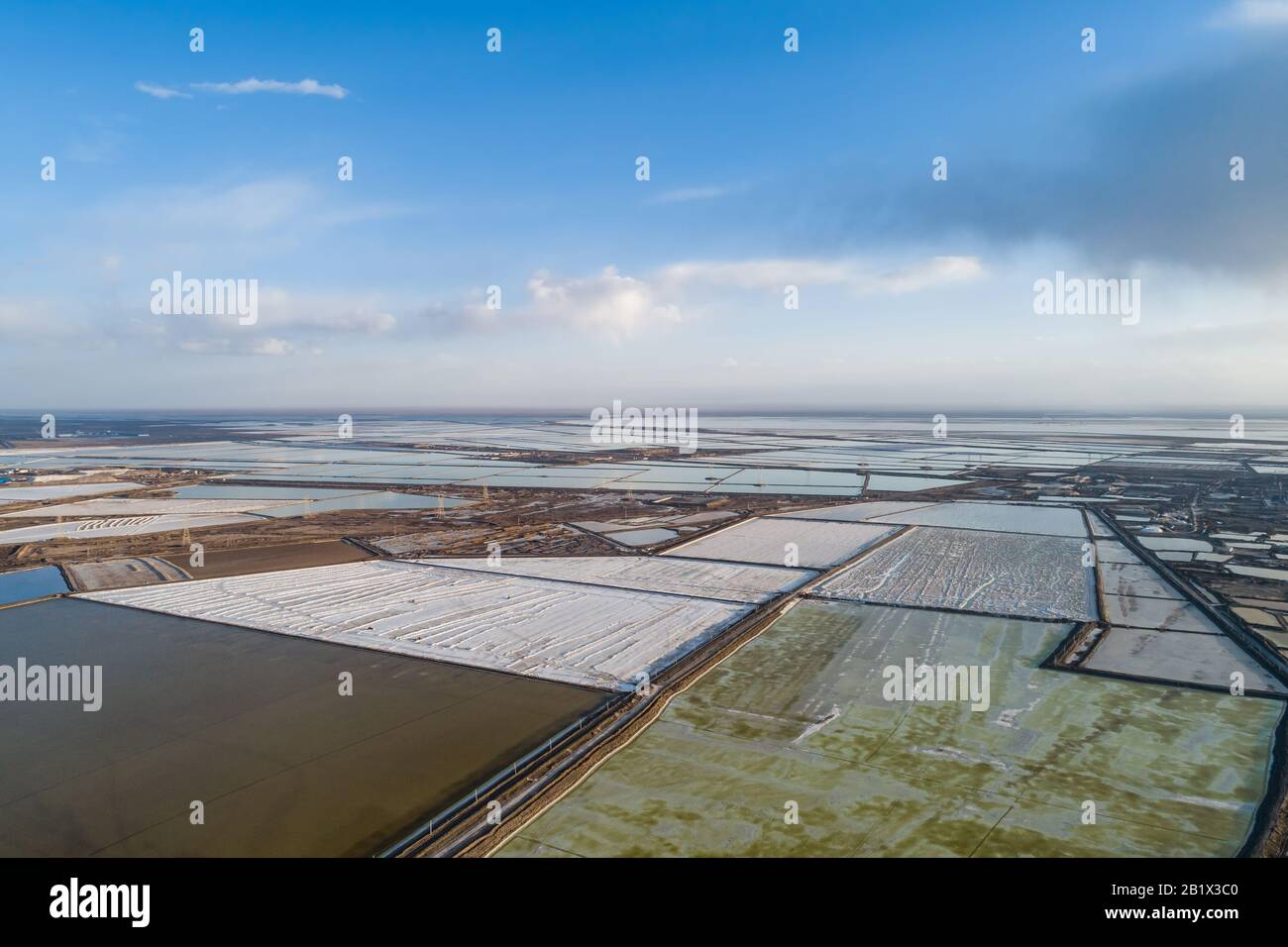aerial view of the salt flats, Qinghai, China Stock Photo - Alamy