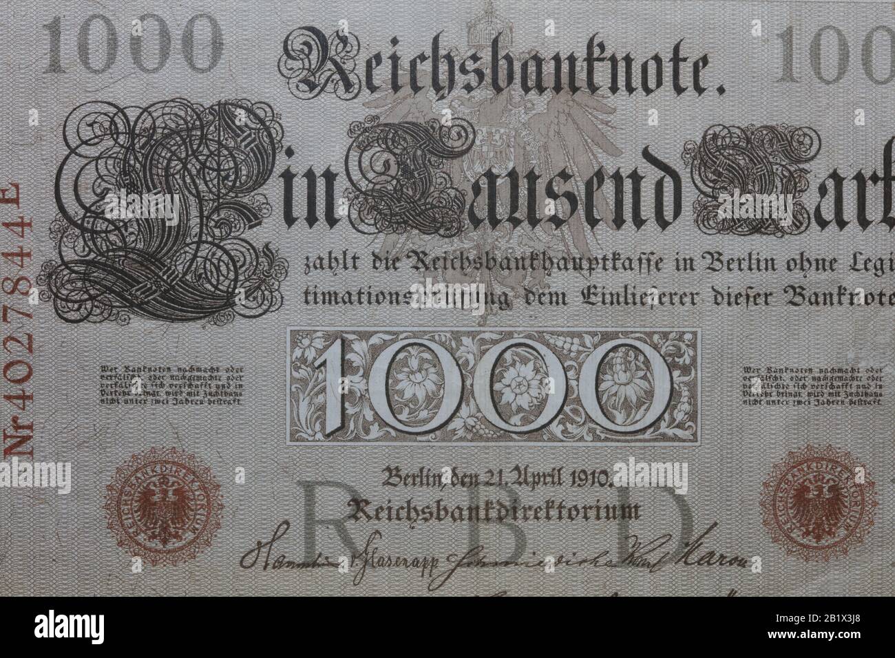 Old original german money macro background fifty megapixels stock ...