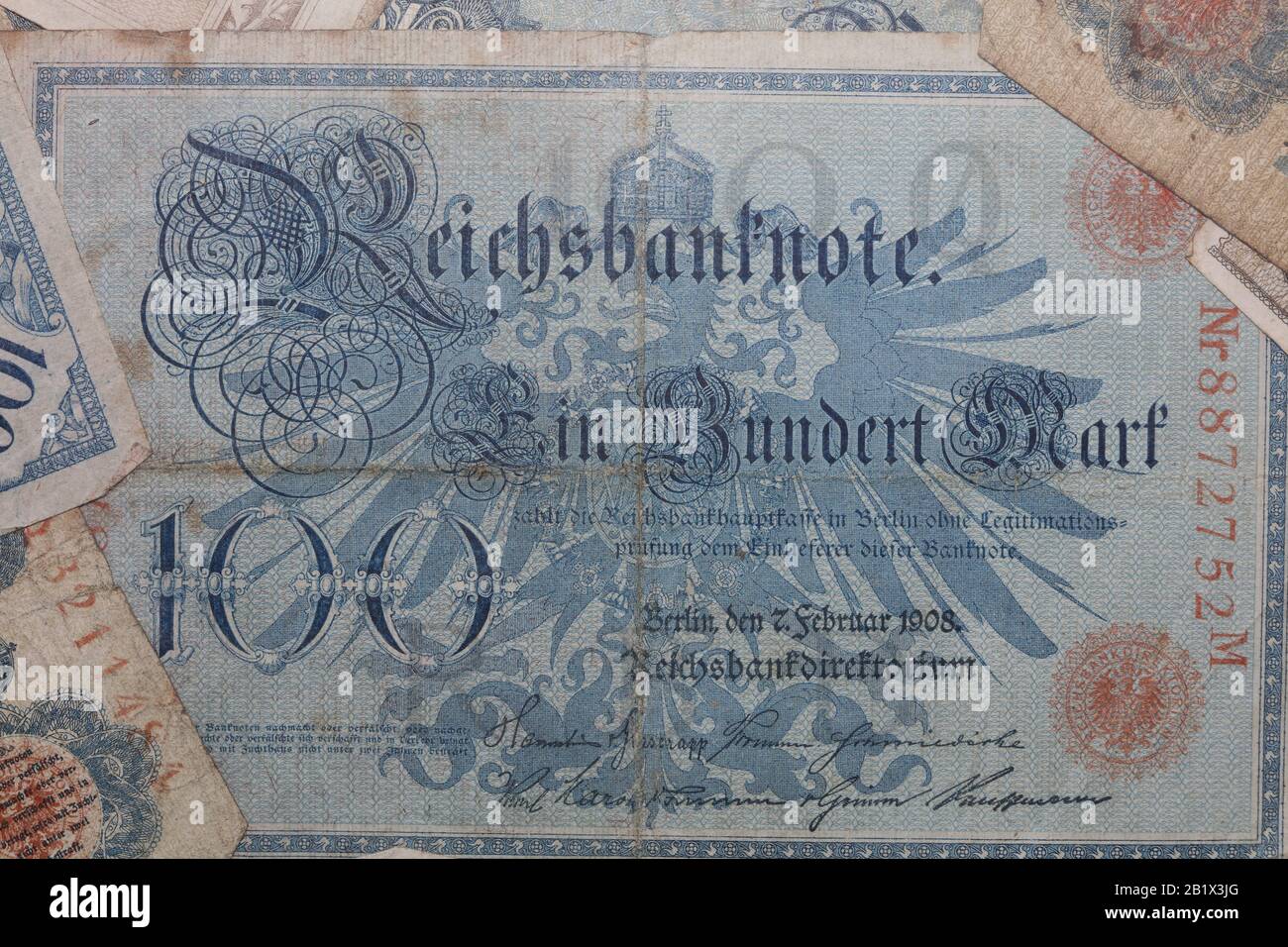 Old original german money macro background fifty megapixels stock ...