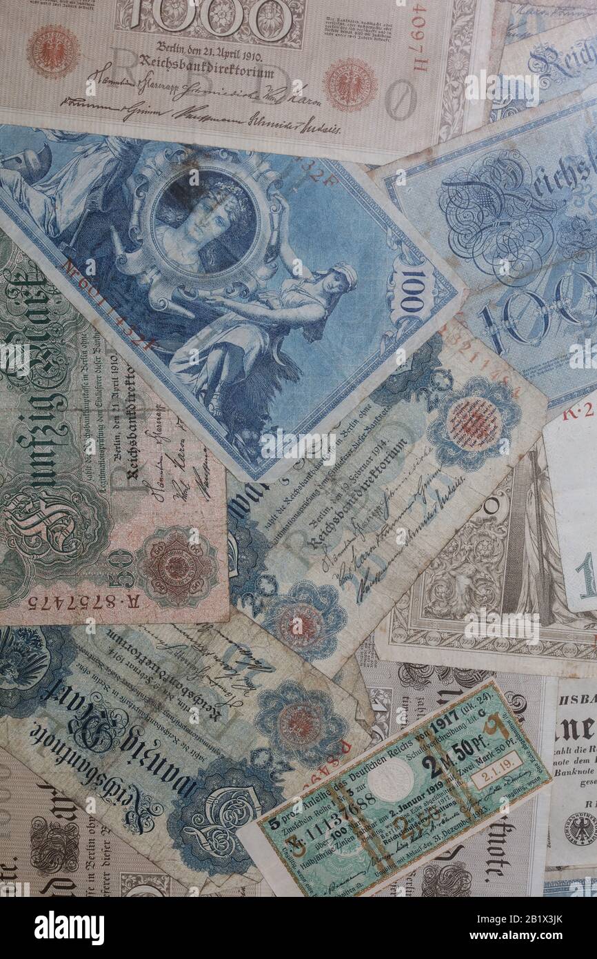 Old original german money macro background fifty megapixels stock ...