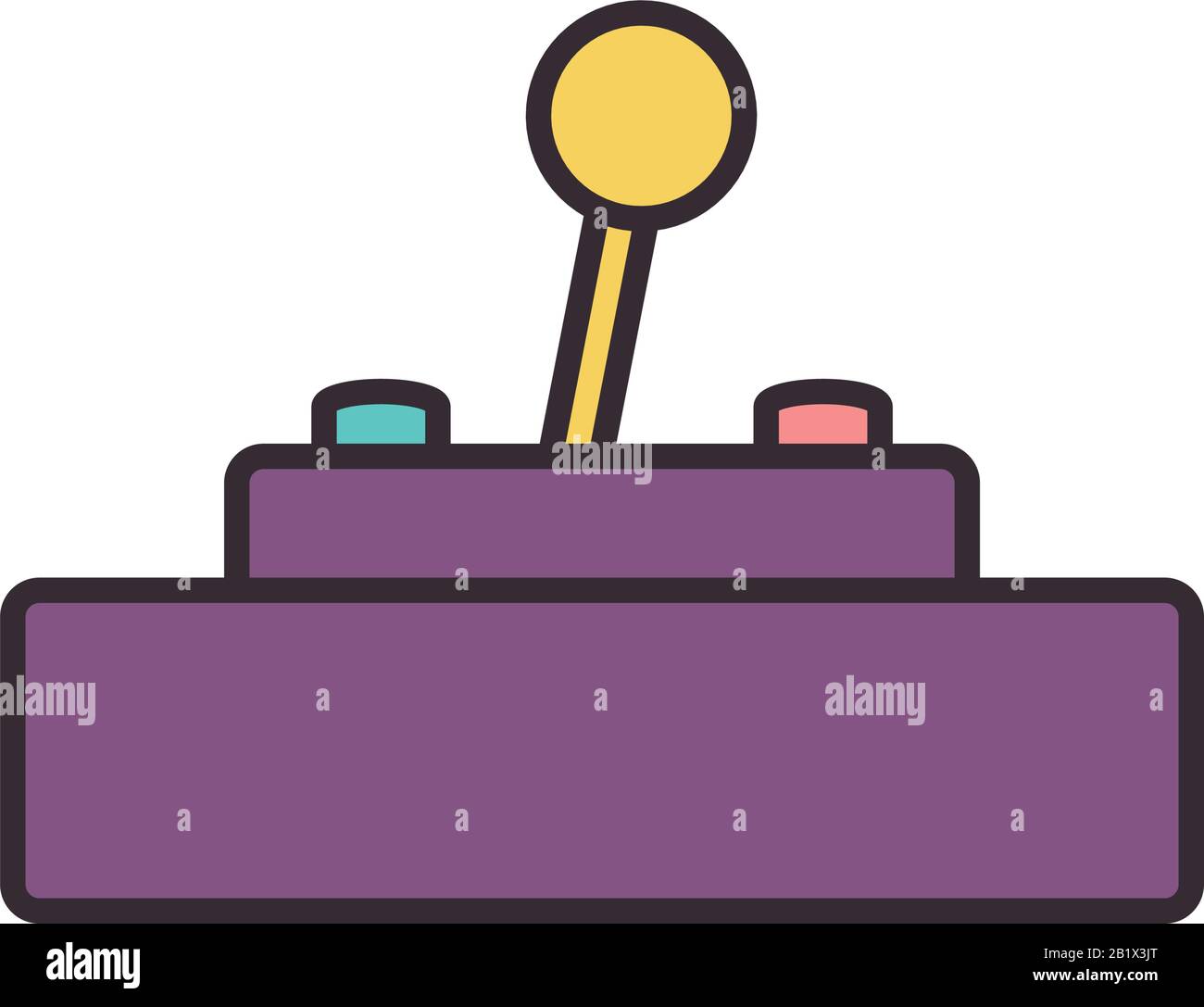 joystick line fill style icon design, Videogame play leisure gaming ...