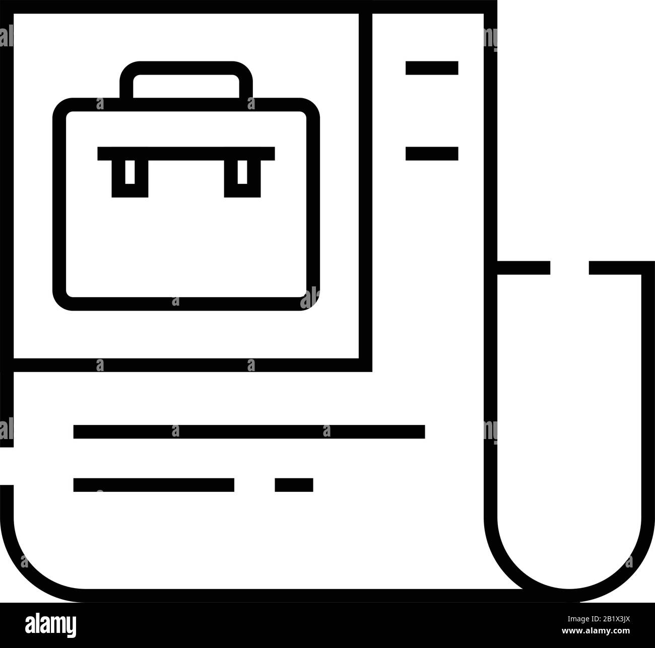 Labor contract line icon, concept sign, outline vector illustration ...