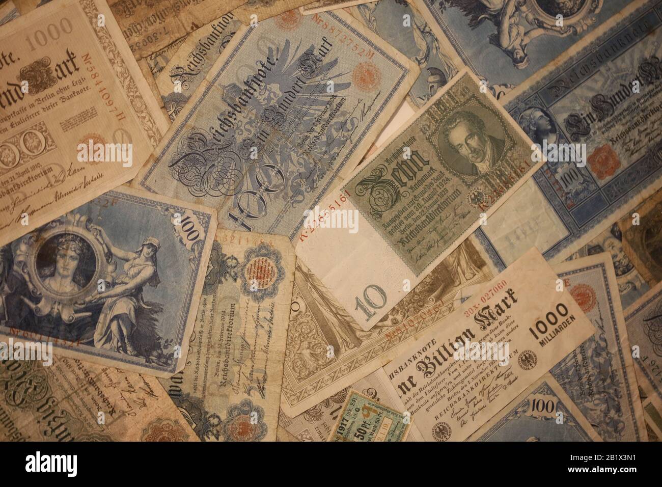 Old original german money macro background fifty megapixels stock ...