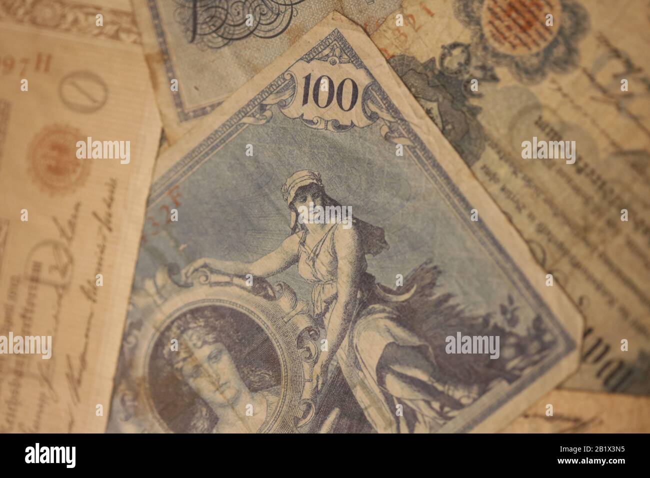 Old original german money macro background fifty megapixels stock ...