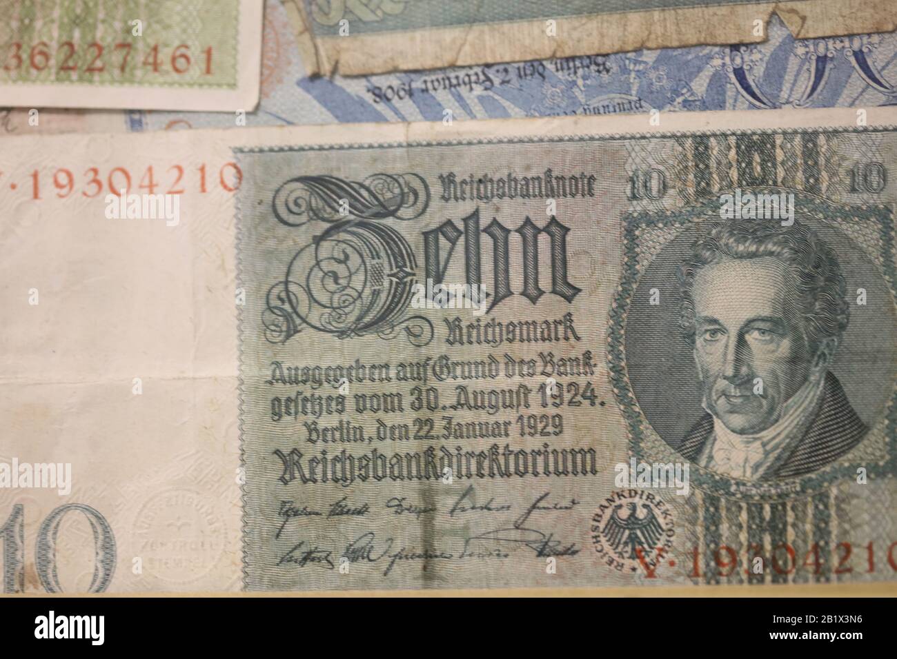 Old original german money macro background fifty megapixels stock ...