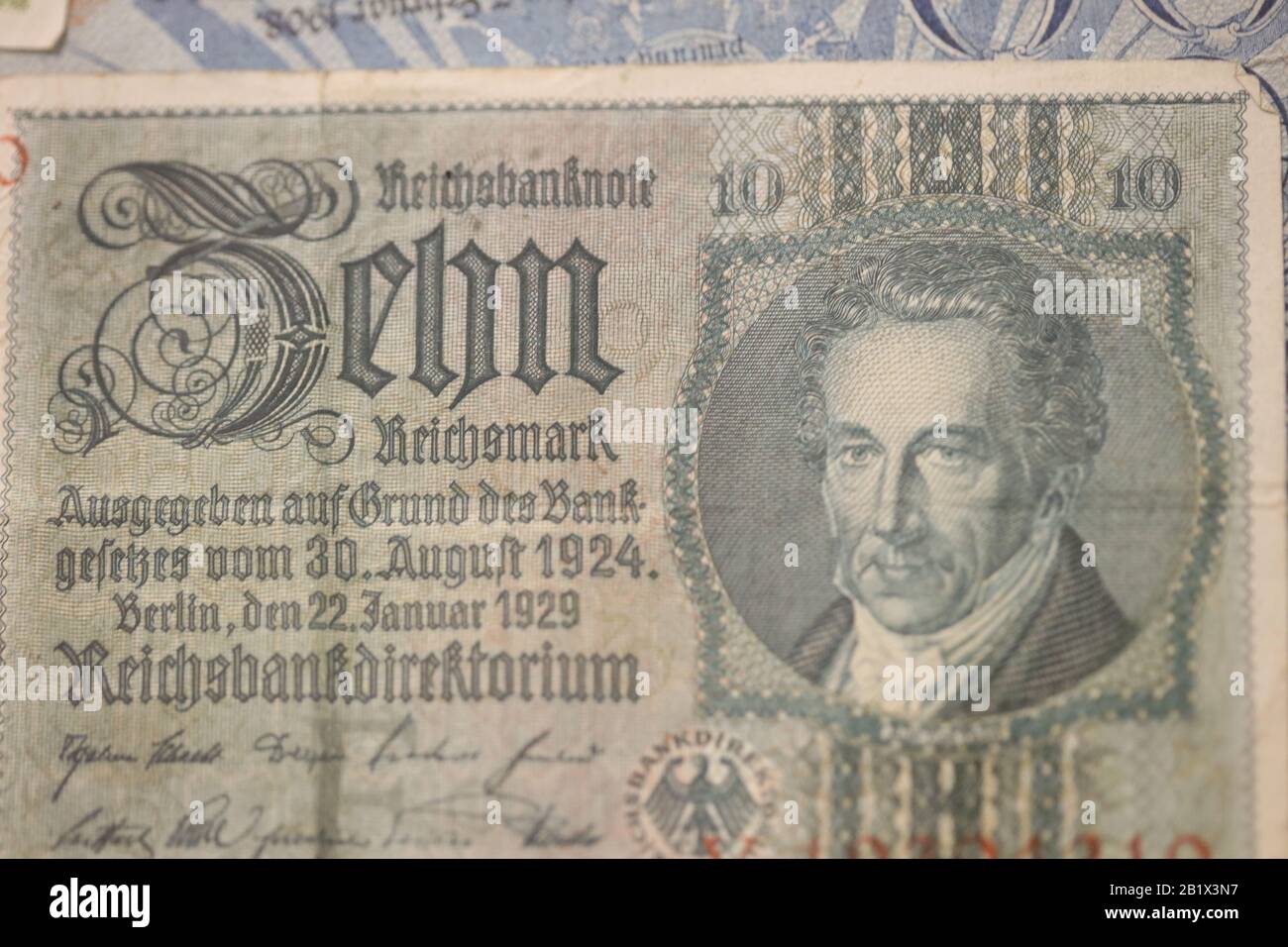 Old original german money macro background fifty megapixels stock ...