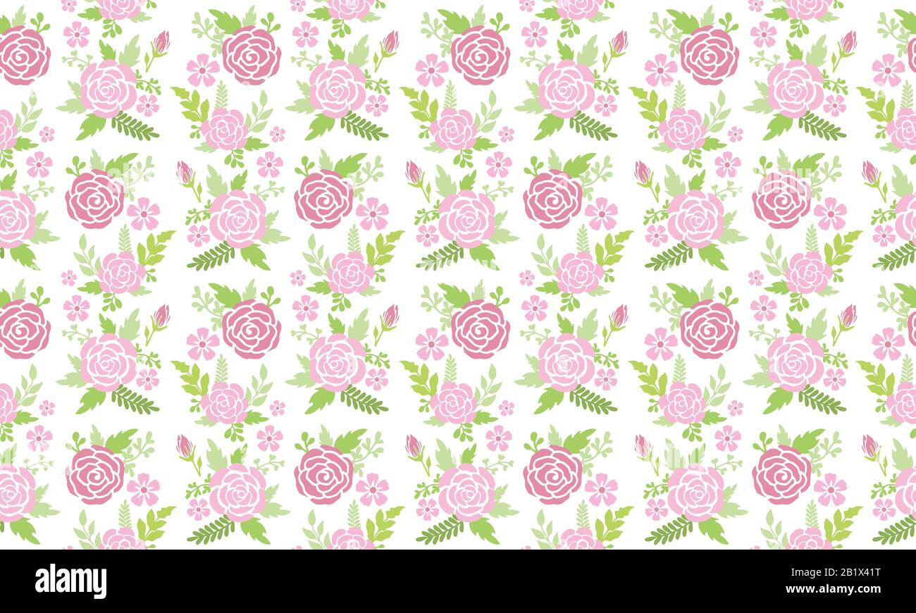 Floral pattern background for spring, with leaf and floral modern ...