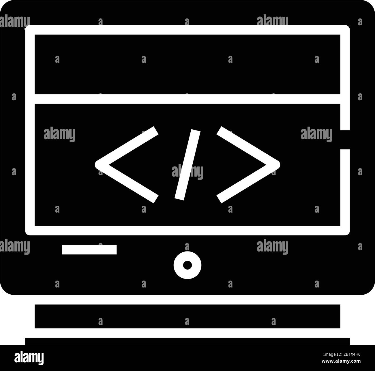 Computer info black icon, concept illustration, vector flat symbol ...