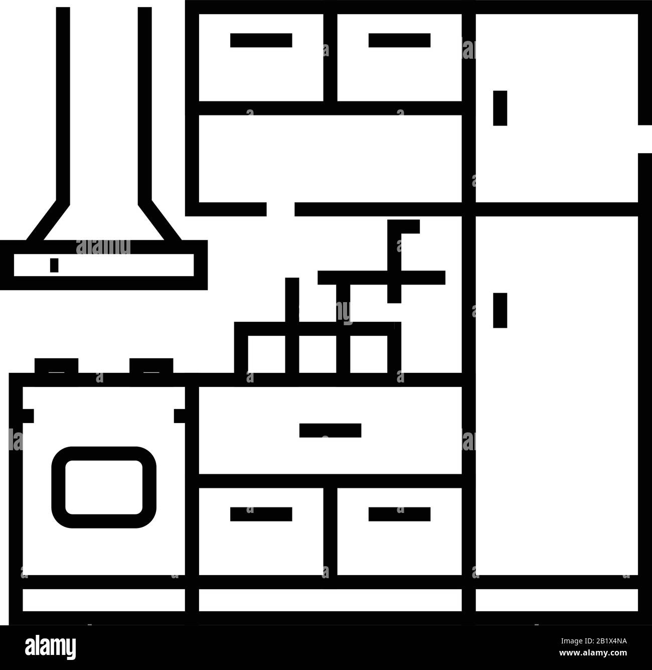 Kitchen equipment line icon, concept sign, outline vector illustration ...