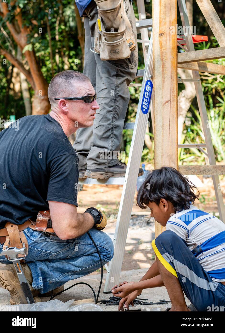 mission team from the United States helping build house for poor ...