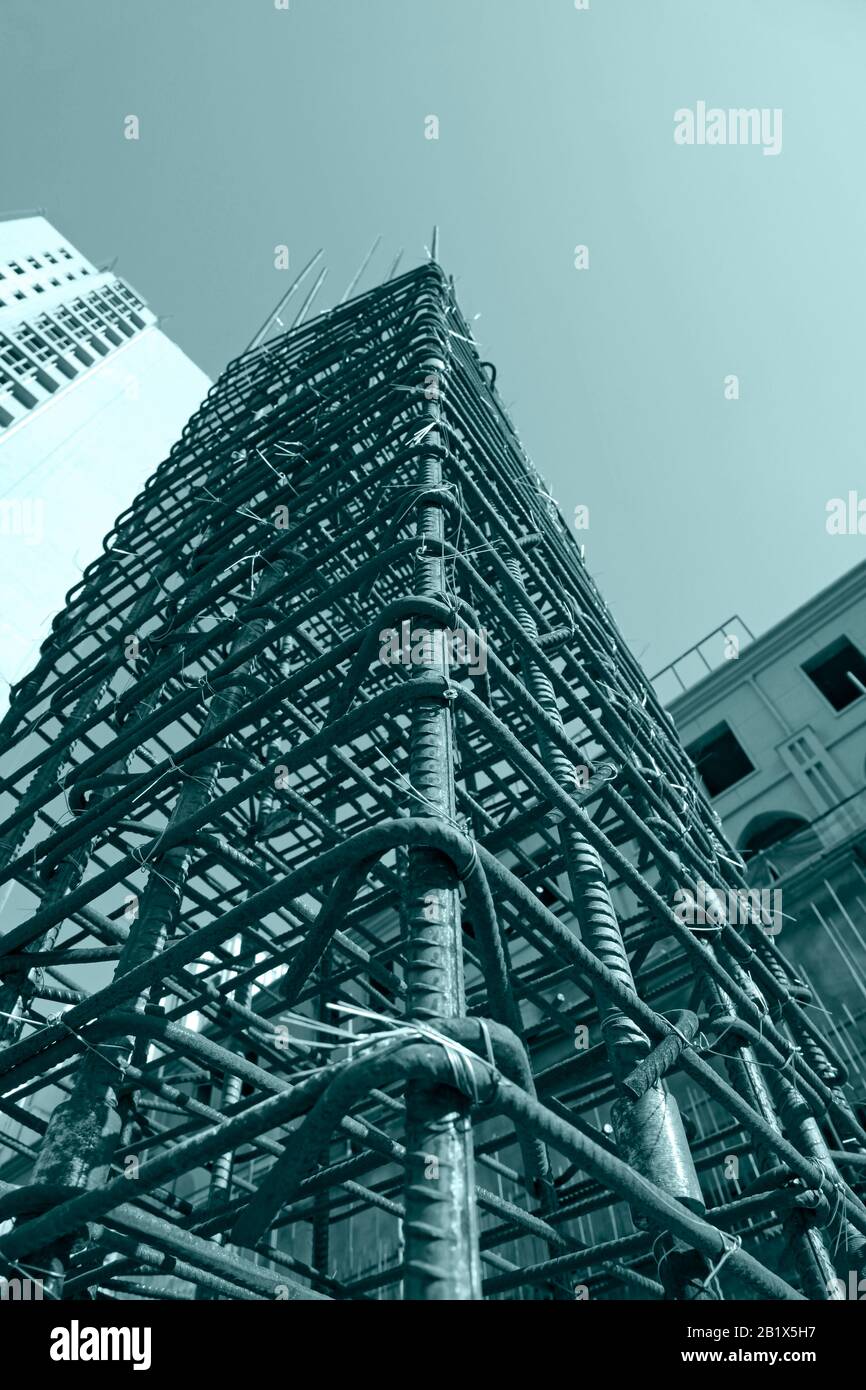 Steel grid on the construction site Stock Photo - Alamy