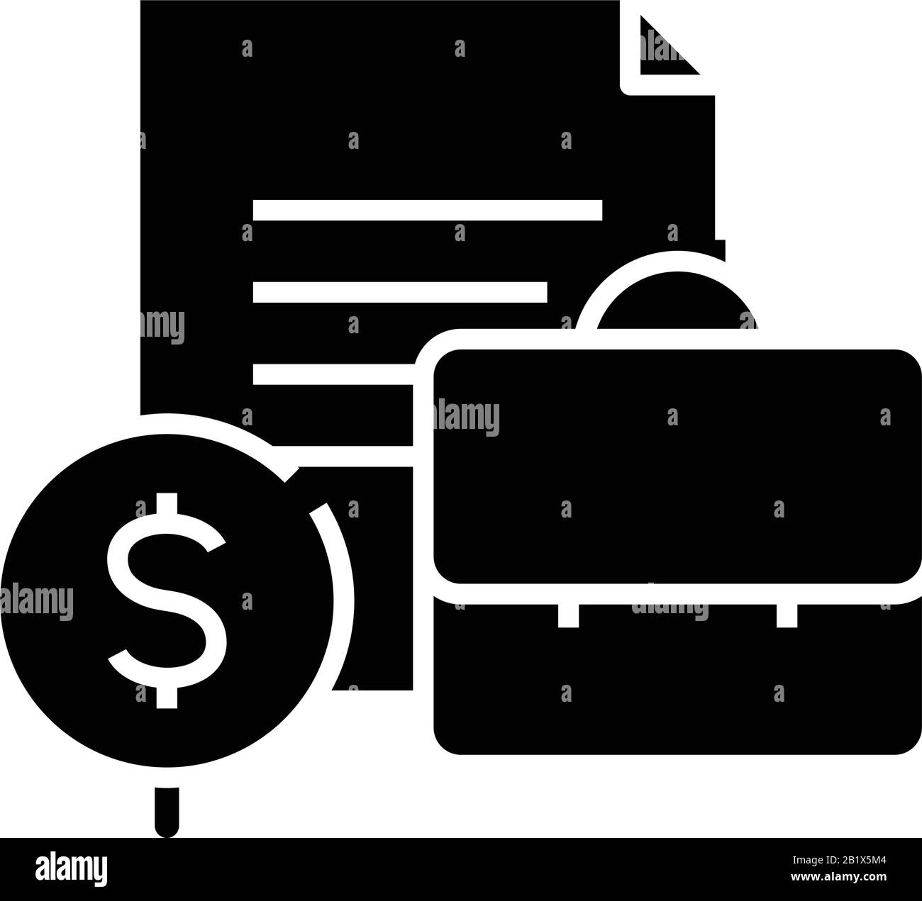 Contract black icon, concept illustration, vector flat symbol, glyph ...