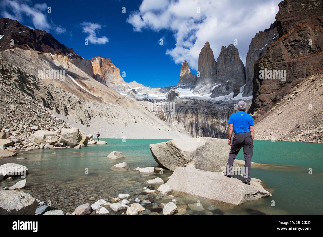 The iconic Paine Towers in Torres del Paine national park, Patagonia ...