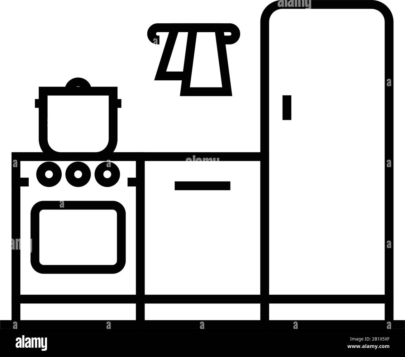 Kitchen technic line icon, concept sign, outline vector illustration ...