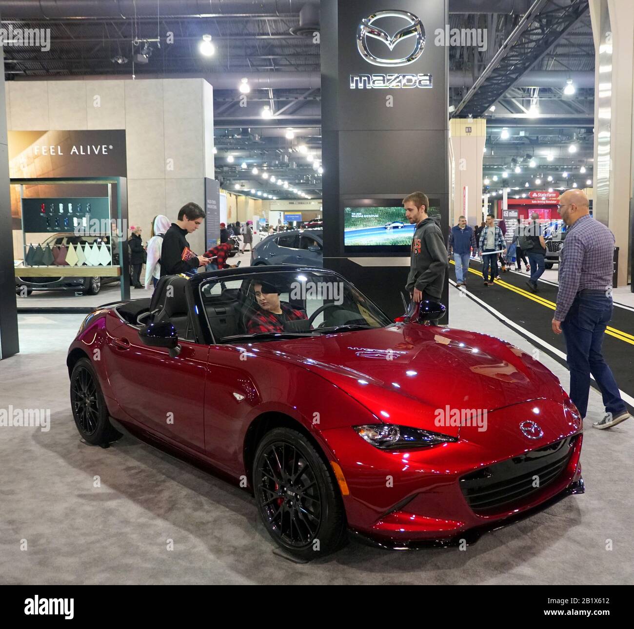 Philadelphia, Pennsylvania, U.S.A - February 9, 2020 - The red metallic ...