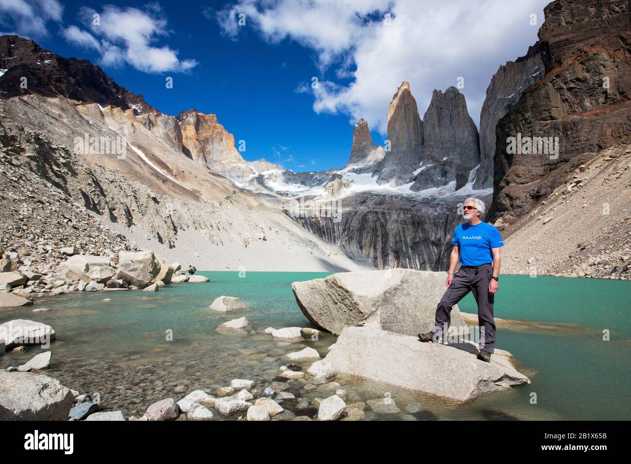 The iconic Paine Towers in Torres del Paine national park, Patagonia ...