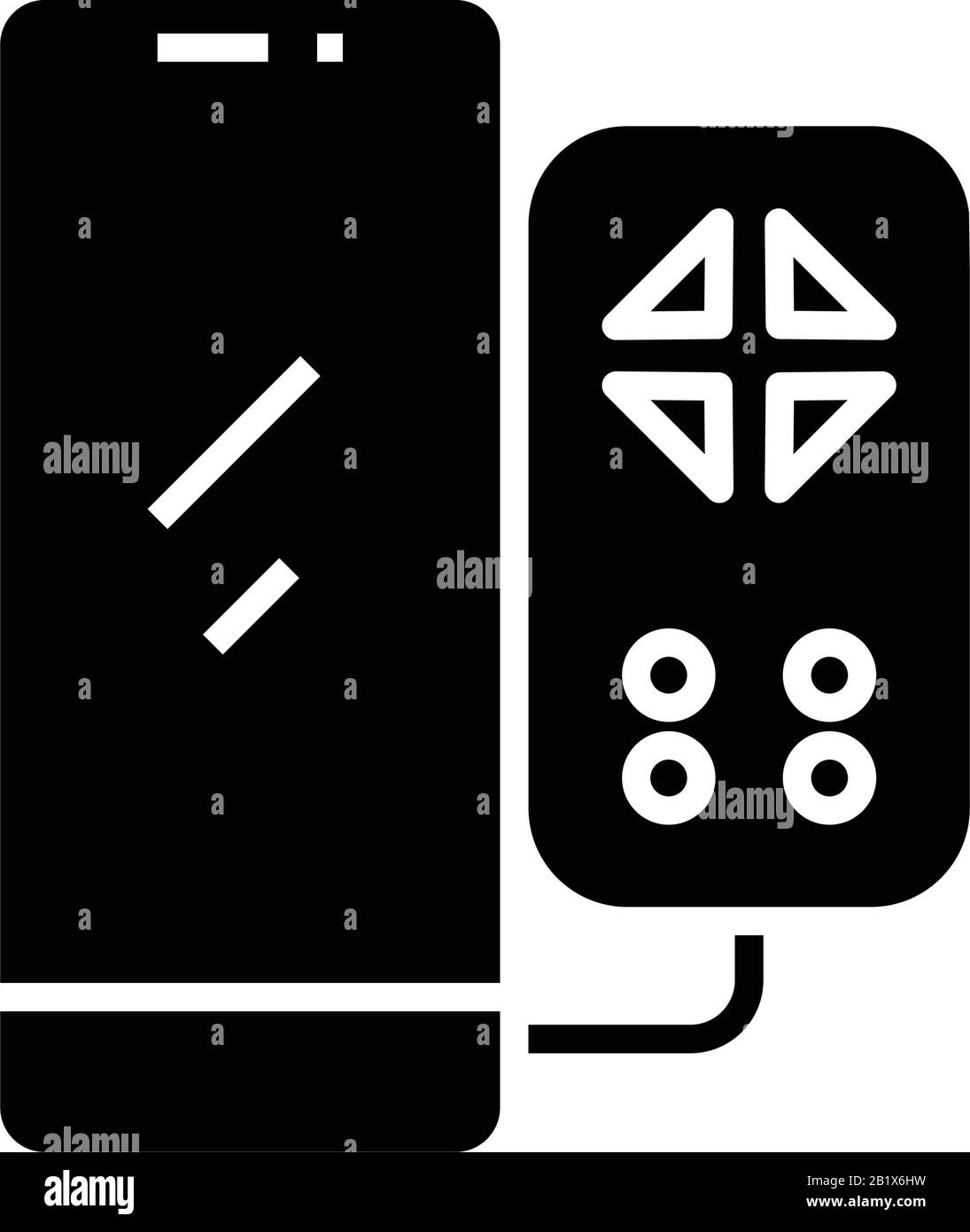 Console joystick black icon, concept illustration, vector flat symbol ...