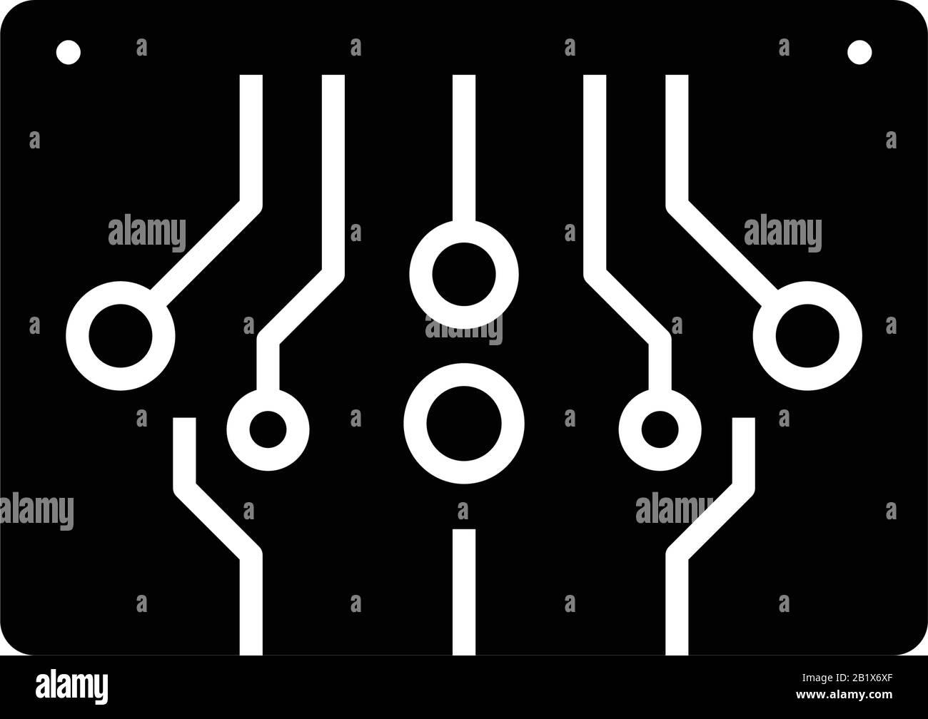 Computer circuit black icon, concept illustration, vector flat symbol ...