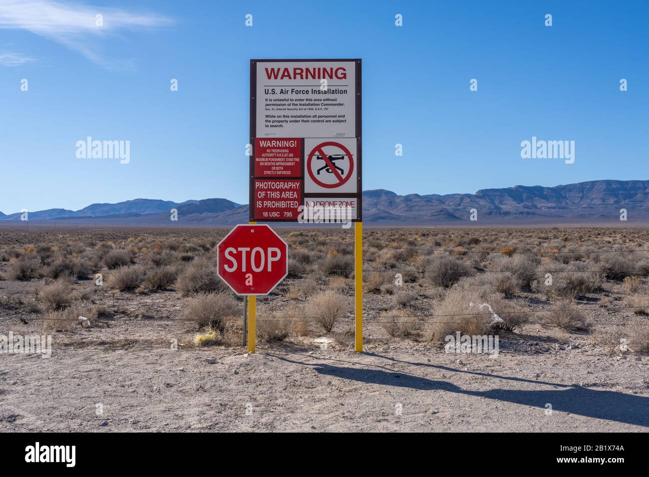 Area 51 nevada warning hi-res stock photography and images - Alamy