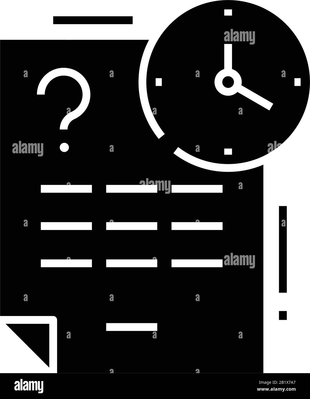 Control work black icon, concept illustration, vector flat symbol ...