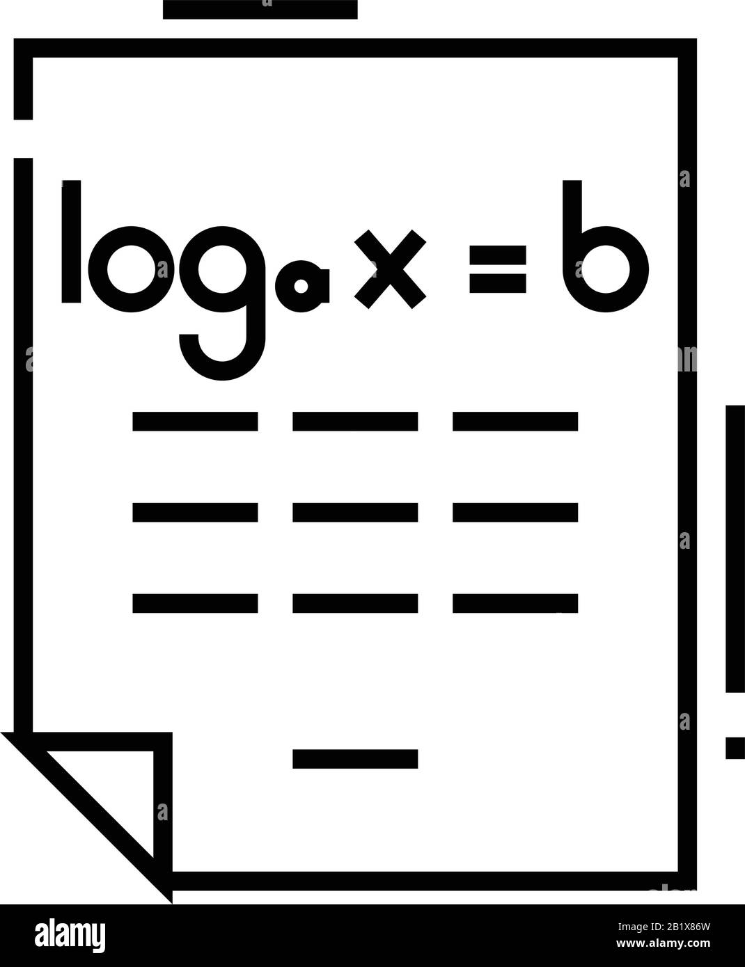 Maths Work Line Icon Concept Sign Outline Vector Illustration Linear Symbol Stock Vector