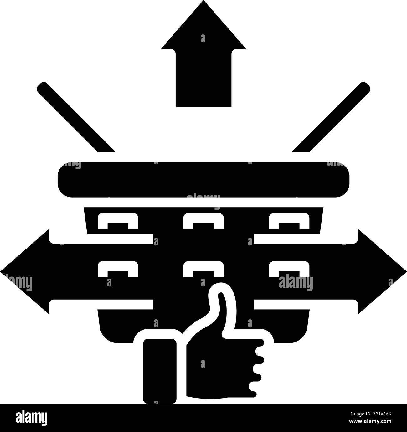 Client basket black icon, concept illustration, vector flat symbol ...