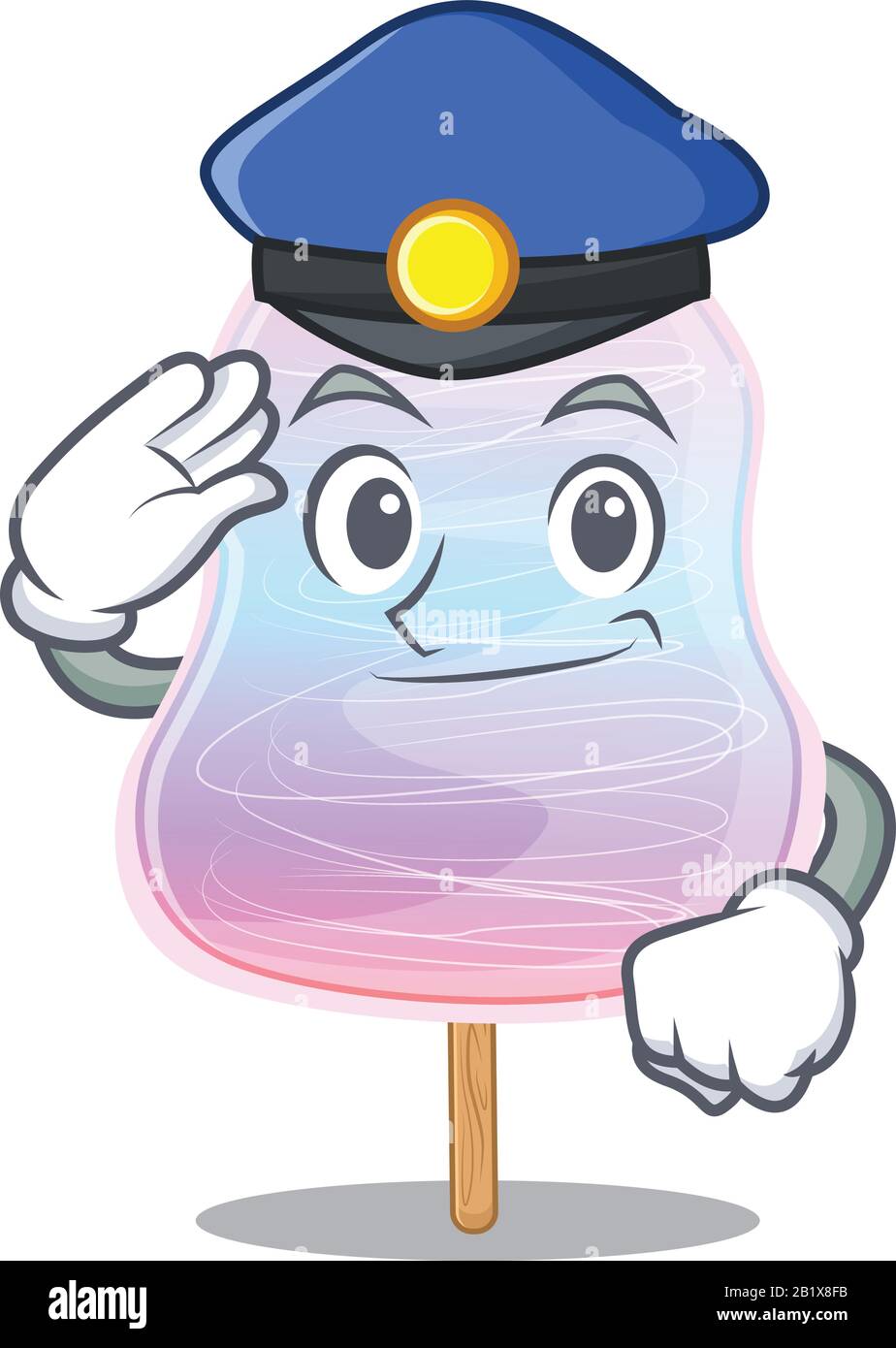 A manly rainbow cotton candy Cartoon concept working as a Police ...