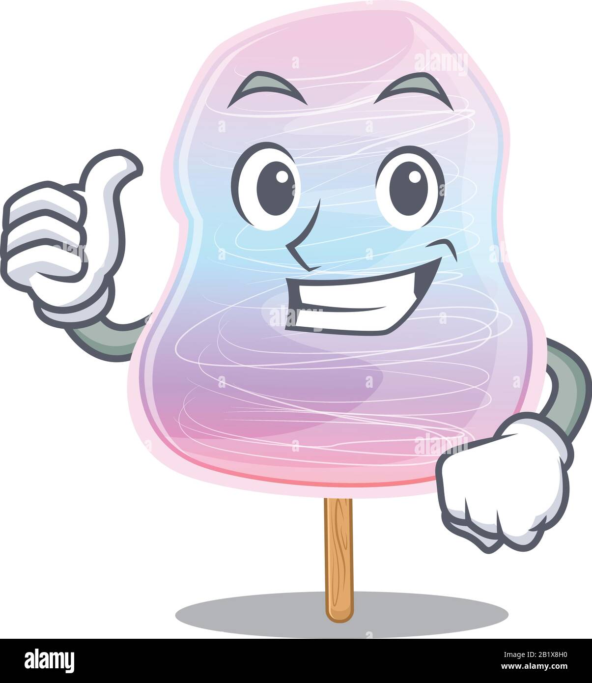 Funny rainbow cotton candy making Thumbs up gesture Stock Vector Image ...