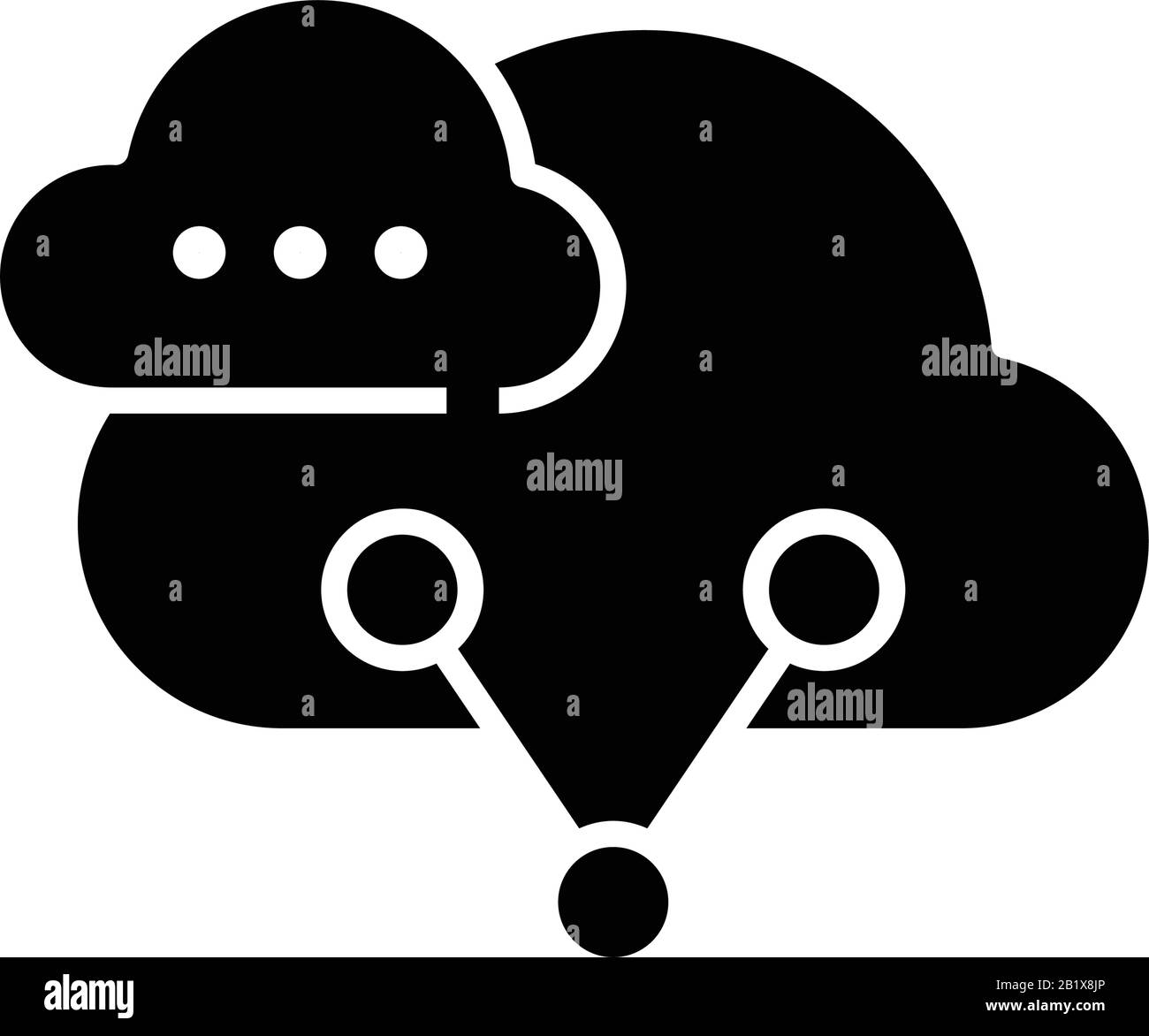 Cloud services black icon, concept illustration, vector flat symbol ...