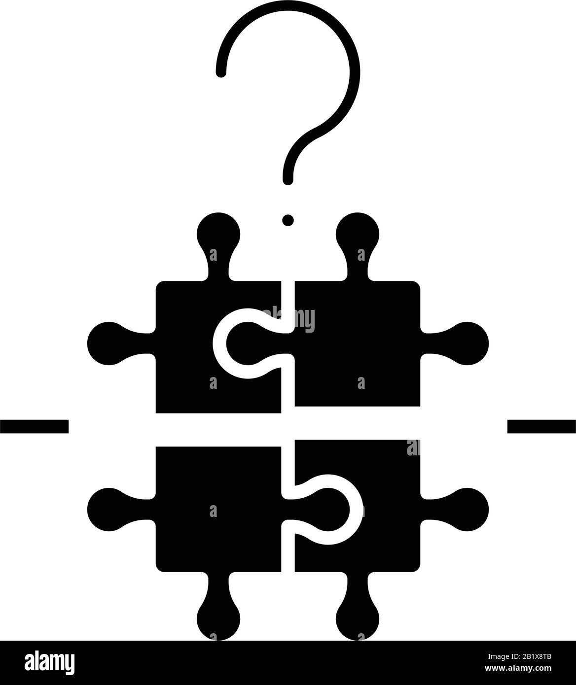 Completed puzzle black icon, concept illustration, vector flat symbol ...