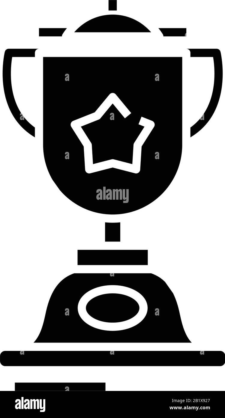 Competition cup black icon, concept illustration, vector flat symbol ...