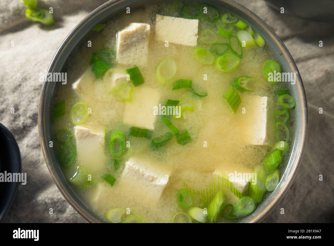 Healthy Japanese Tofu Miso Soup with Green Onions Stock Photo - Alamy
