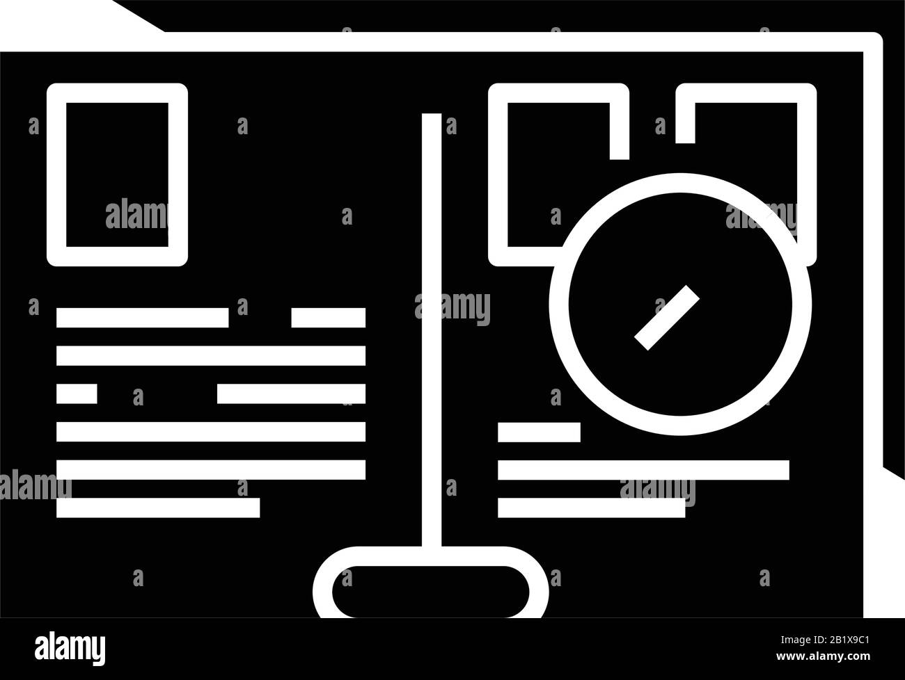 Daily planning black icon, concept illustration, vector flat symbol ...