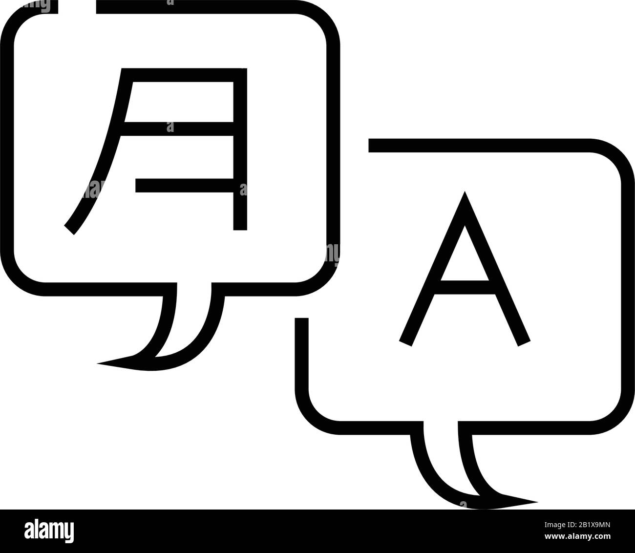 Interlanguage communication line icon, concept sign, outline vector ...