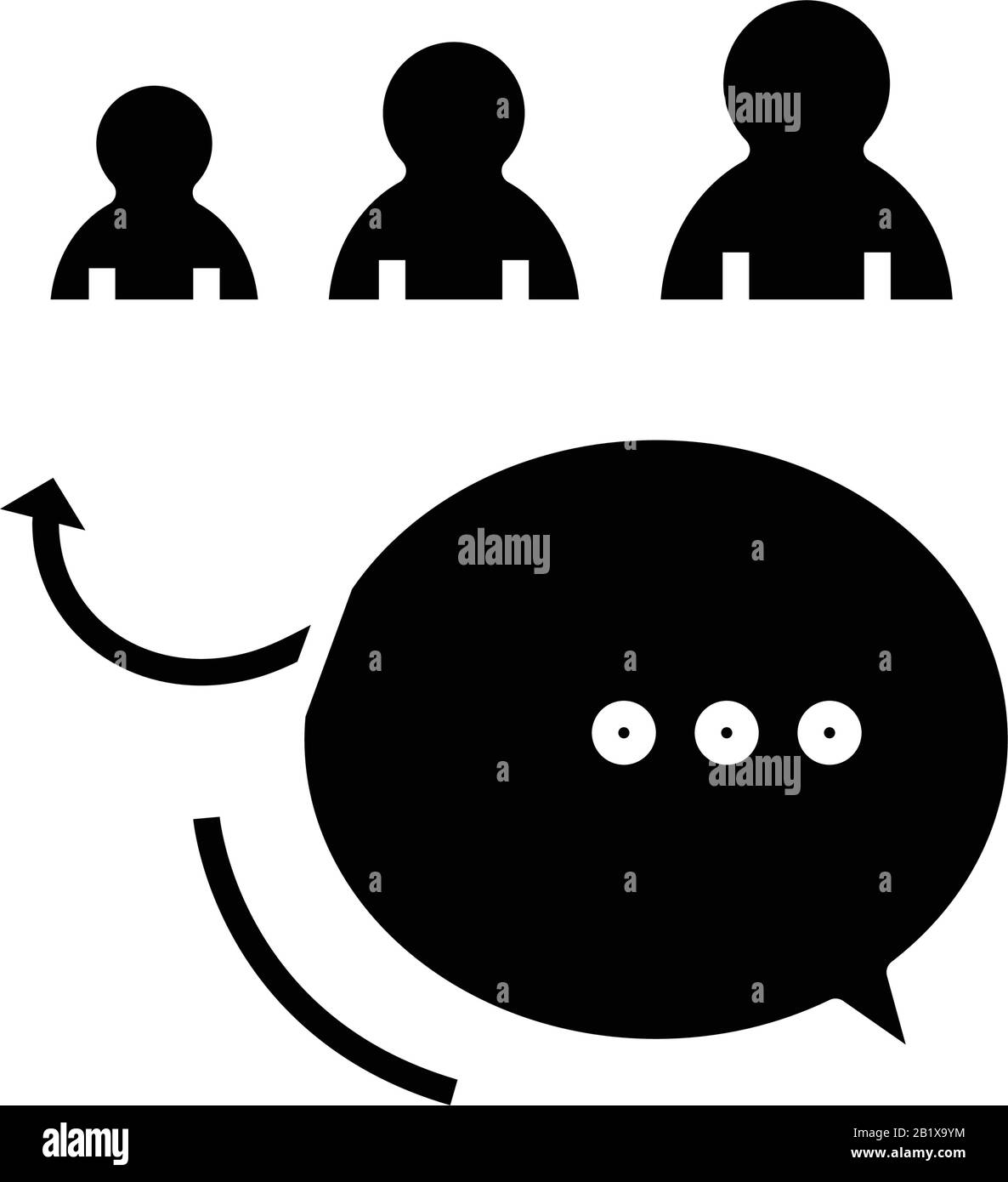 Communication black icon, concept illustration, vector flat symbol ...