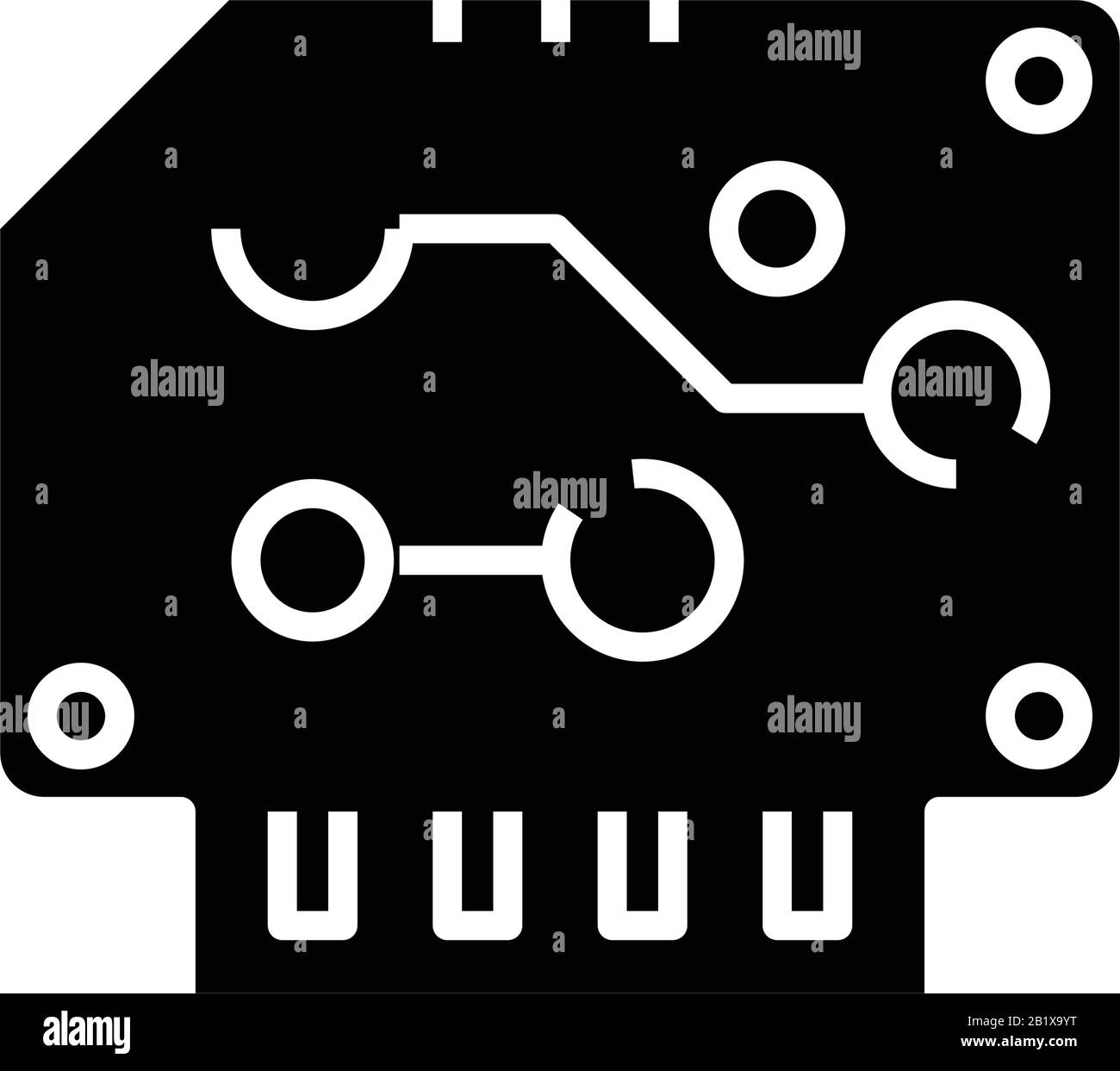 Computer card black icon, concept illustration, vector flat symbol ...