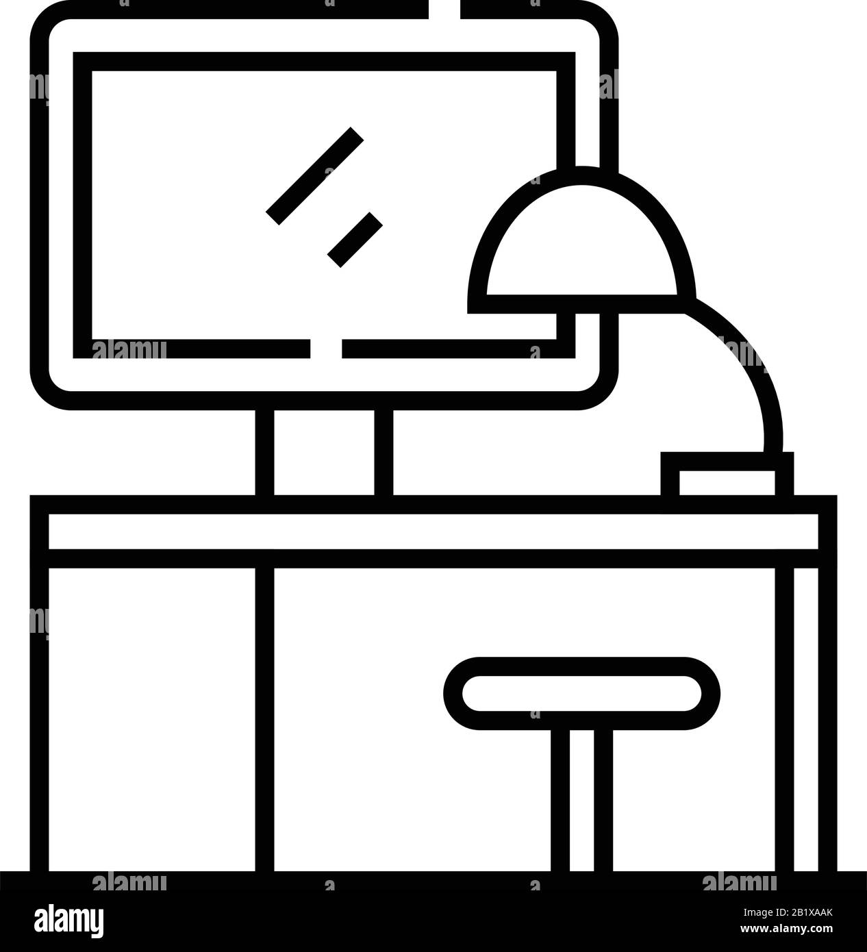 Learning class line icon, concept sign, outline vector illustration ...