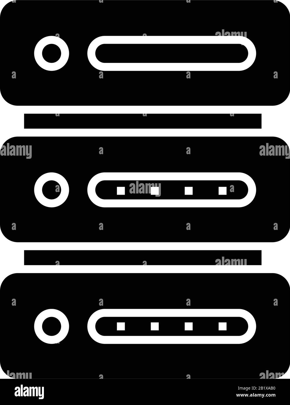 Data servers black icon, concept illustration, vector flat symbol ...