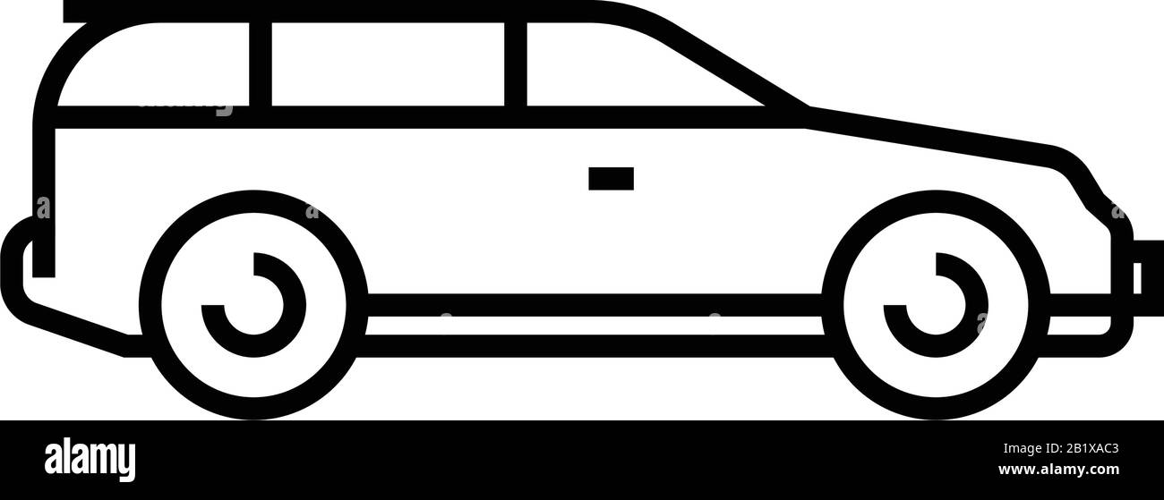 Light motor vehicle line icon, concept sign, outline vector ...