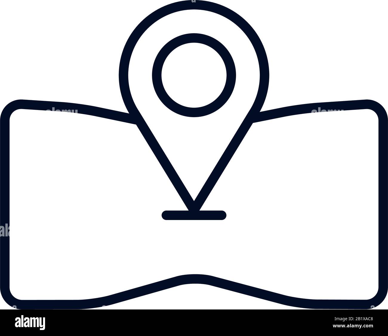 Map With Gps Mark Line Style Icon Design Map Travel Navigation Route